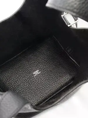 Hermès Clemence Leather Picotin Lock Pm Tote Bag - Black