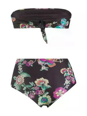 Red Valentino Floral Print High-waist Bikini