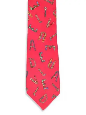 Versace Graphic-print Tie - Red