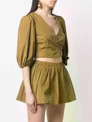 Red Valentino Wrap Cropped Blouse