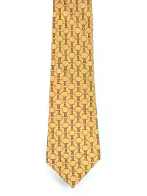 Hermès Geometric-print Tie - Yellow
