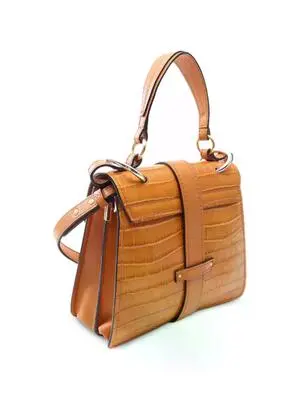 Chloé Aby Croc-embossed Handbag - Neutrals
