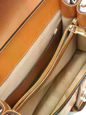 Chloé Aby Croc-embossed Handbag - Neutrals