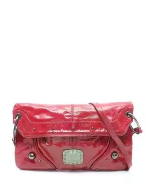Burberry 2000s Patent-finish Leather Shoulder Bag - Red
