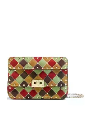 Valentino Garavani Rockstud Spike Small Patchwork Suede Bag