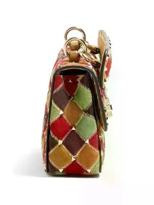 Valentino Garavani Rockstud Spike Small Patchwork Suede Bag
