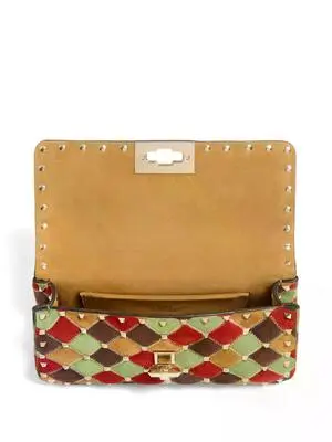 Valentino Garavani Rockstud Spike Small Patchwork Suede Bag