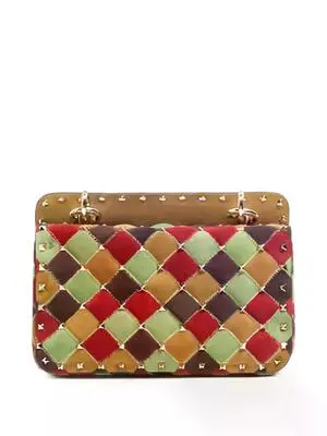 Valentino Garavani Rockstud Spike Small Patchwork Suede Bag