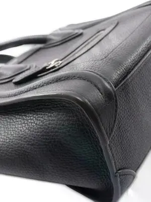 Celine 2000s Luggage Nano Two-way Leather Handbag - Black