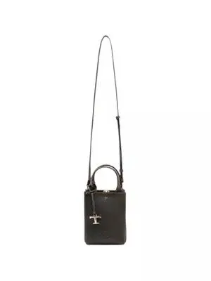 TOD'S Logo-pendant Grained-leather Tote Bag