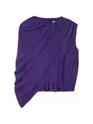 Balenciaga Asymmetric Draped Cape Top - Purple