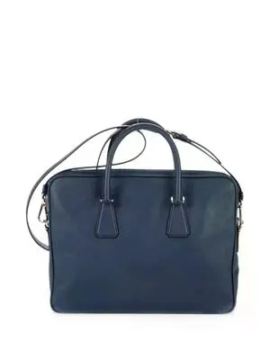 Prada Saffiano-leather Briefcase - Blue