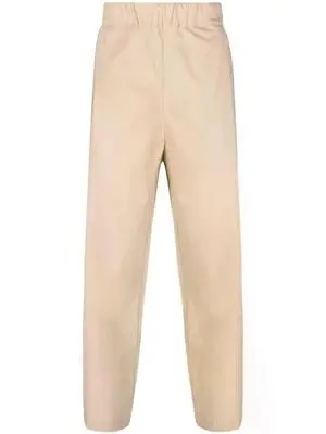 LANEUS Stretch-cotton Tapered Trousers - Neutrals