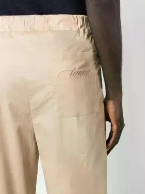 LANEUS Taupe Stretch-cotton Tapered Trousers