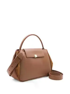COCCINELLE Suede-panelled Leather Shoulder Bag - Brown