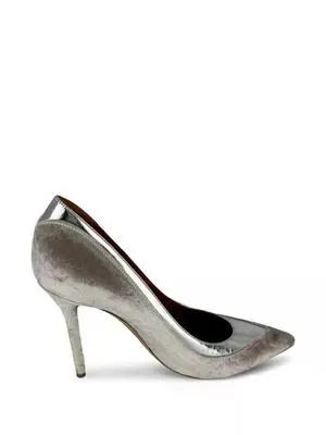 MALONE SOULIERS Pointed-toe Velvet Pumps - Grey