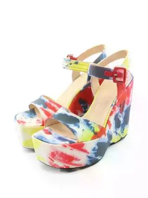 Loewe Tie-dye Wedge Sandals - Red