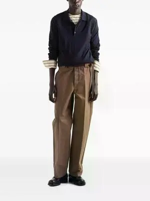 Prada Long-sleeved Wool Polo Sweater