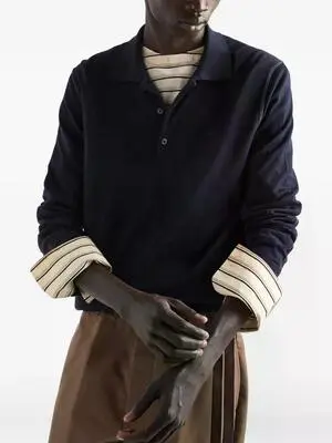 Prada Long-sleeved Wool Polo Sweater