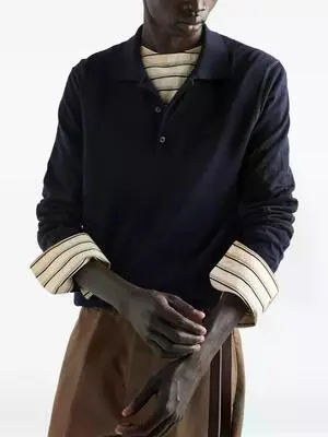 Prada Long-sleeved Wool Polo Sweater - Blue