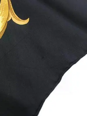 Hermès 2010s 90 Le Mors À La Conétable Scarf - Black