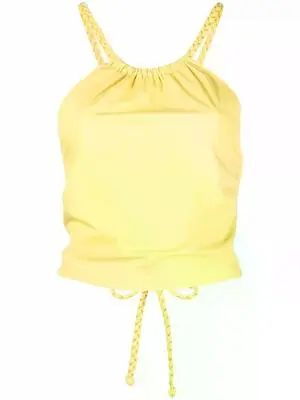 Red Valentino Lace-up Halterneck Top - Yellow