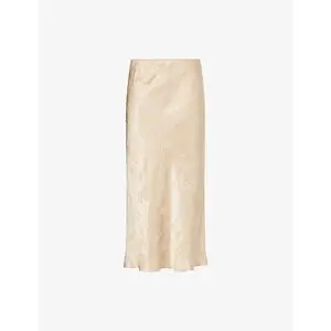 Anna October Champaca Jacquard Satin Midi Skirt