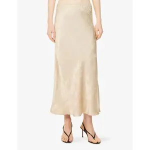 Anna October Champaca Jacquard Satin Midi Skirt