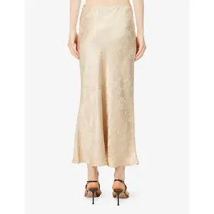 Anna October Champaca Jacquard Satin Midi Skirt