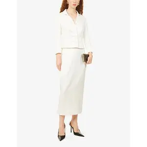Anna October Aletta Pencil Satin Midi Skirt