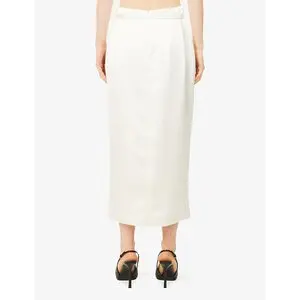 Anna October Aletta Pencil Satin Midi Skirt