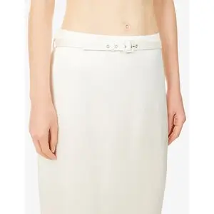 Anna October Aletta Pencil Satin Midi Skirt