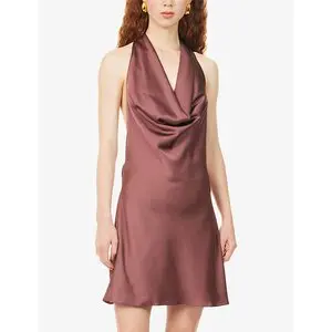 Anna October Margaret Draped Satin Mini Dress