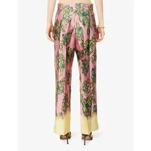 ALEMAIS Faye Wide-leg Floral Satin Trousers - Multi