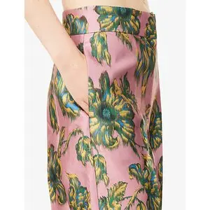 ALEMAIS Faye Wide-leg Floral Satin Trousers - Multi