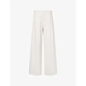 Vince Colette Wide-leg Cotton Trousers - Oyster