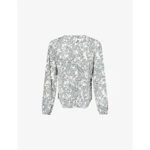Veronica Beard Farah Paisley-print Silk-blend Blouse - Ecru Multi