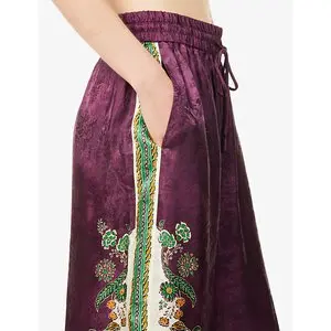 ALEMAIS Ruthie Printed Jacquard Silk-blend Trousers - Multi