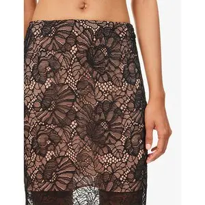 ROTATE BY BIRGER CHRISTENSEN Scalloped Lace Midi Pencil Skirt
