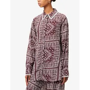 Veronica Beard Lloyd Printed Cotton-blend Shirt