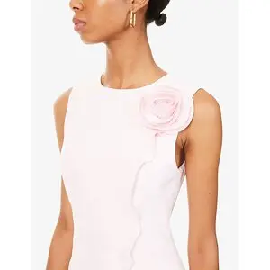 ROTATE BY BIRGER CHRISTENSEN Flower Sleeveless Crepe Mini Dress