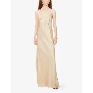 Anna October Justina Backless Satin Maxi Dress