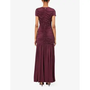 ROTATE BY BIRGER CHRISTENSEN Cap Sleeve Gathered Maxi Dress