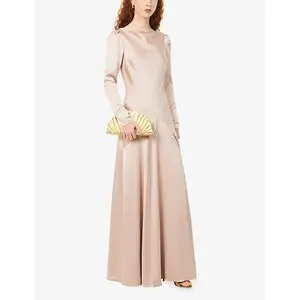 NEEDLE & THREAD Evangeline Cowl-neck Satin Gown