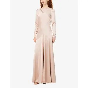 NEEDLE & THREAD Evangeline Cowl-neck Satin Gown
