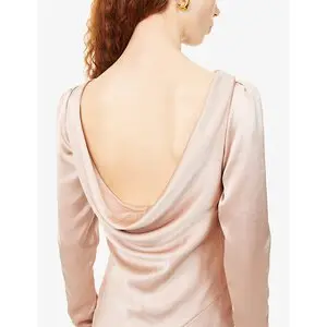 NEEDLE & THREAD Evangeline Cowl-neck Satin Gown