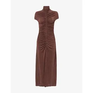 Anna October Priscilla Ruched Stretch-woven Midi Dress