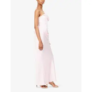 ROTATE BY BIRGER CHRISTENSEN Draped Satin Maxi Dress - Blushing Bride
