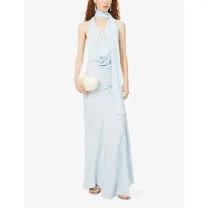 Anna October Kelly Draped Satin Maxi Dress