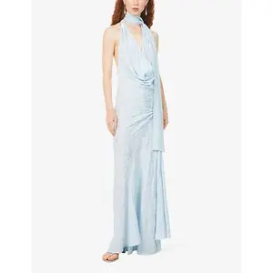 Anna October Kelly Draped Satin Maxi Dress